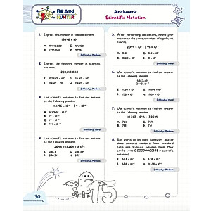 Math Practice Workbook Grades 6-8: 1000+ Questions You Need to Kill in Middle School by Brain Hunter Prep (Arithmetic, Algebra, Geometry, Measurement, ... more in Kill It Series by Brain Hunter Prep)