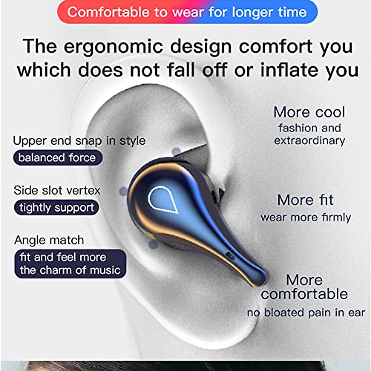 H3S Bluetooth 5.0 Wireless Earbuds IPX7 Waterproof TWS 9D HiFi Stereo Headphones in Ear Built in Mic Headset with 3500mAh Power Bank Mirror