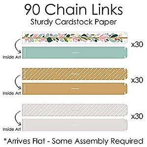 Big Dot of Happiness Religious Easter - 90 Chain Links and 30 Paper Tassels Decoration Kit - Christian Holiday Party Paper Chains Garland - 21 feet