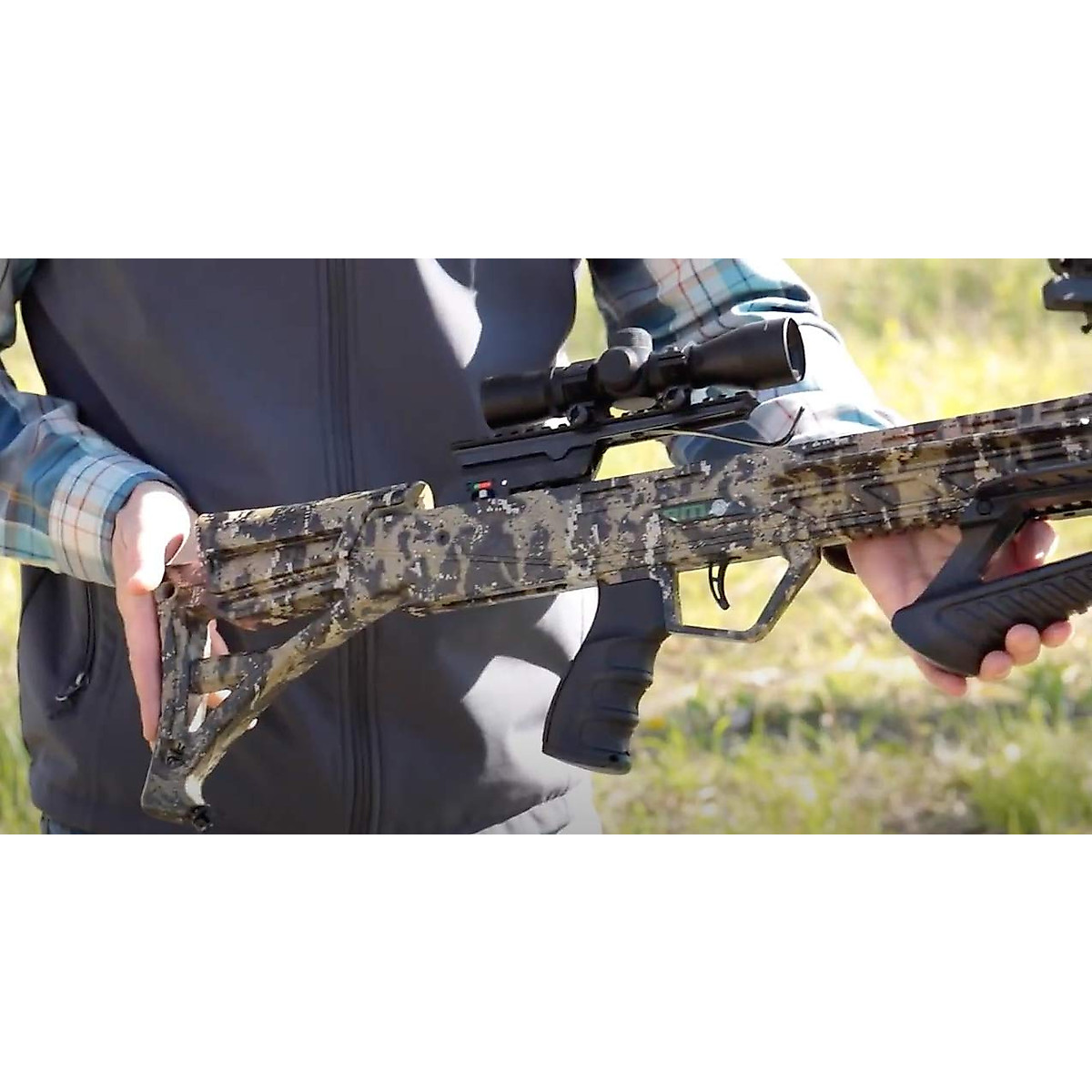 Rocky Mountain RM-415 Crossbow Kit with Crossbolts, 100 Grain Field Points, 4 x 32 Scope, Quiver, Rope Cocker and Rail Lubricant – Ready-to-Hunt