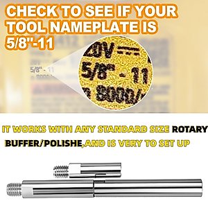 5/8"-11 Angle Grinder Extension Shaft Connecting Rod 3PCS with 1PC Universal Adjustable Spanner and 3 Sets Flange Nut，Compatible with Makita, Dewalt, Bosch, Hitachi, Milwaukee, Metabo and other brands