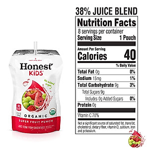 Honest Kids Super Fruit Punch Organic Fruit Juice Drink, 6.75 Fl Oz, 6.75 Fl Oz (Pack of 32)