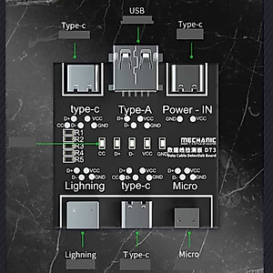 OWLEEN DT3 Data Board USB Cable Tester for iOS Android Type-C Short Circuit On-Off Switching Board Repair