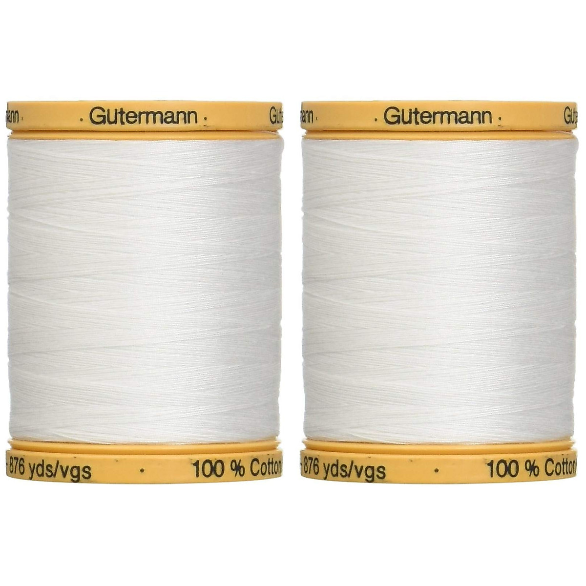 2-Pack - Gutermann Natural Cotton Thread Solids 876 Yards Each - White (800C 5709)