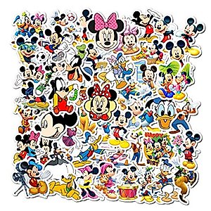 50Pcs Hot Disney Mickey Stickers for Water Bottle Cup Laptop Guitar Car Motorcycle Bike Skateboard Luggage Box Vinyl Waterproof Graffiti Patches JHSL
