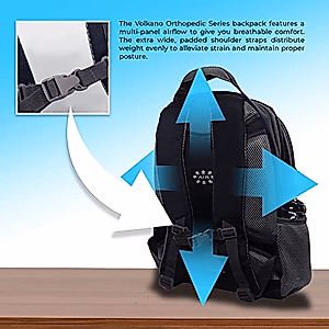 Volkano Orthopedic Series Airflow Ventilation Laptop Backpack with Padded Back, Ergonomic Backpack With Laptop Compartment 15.6" Sleeve, Sturdy Travel Backpack, for Work or School, Navy/Gray