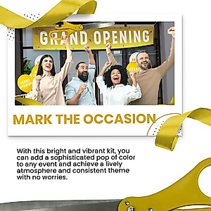 Nashira Ribbon Cutting Ceremony Kit, 25" Giant Scissors with Red Satin Ribbon, Grand Opening Banner & Balloons - Heavy Duty Metal Scissors for Special Events, Inaugurations & Ceremonies