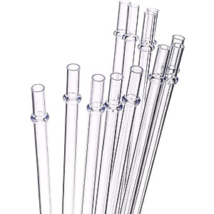 DAKOUFISH 11" Long Clear Reusable Tritan Plastic Replacement Drinking Straws for 24 oz & 32 oz Mason Jar,Tumblers, Set of 6 with Cleaning Brush