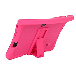 KUIDAMOS Kids Tablet, 110-240V 1024x600 Quad Core Processor Dual Camera HD Tablet with Protective Cover for Learning for Android 10 (US Plug)