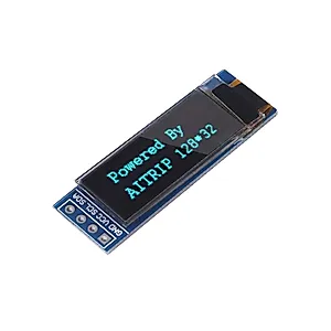 AITRIP 4pcs I2C OLED Display Module 0.91 Inch I2C SSD1306 OLED Display Module White I2C OLED Screen Driver DC 3.3V~5V for Arduino (Blue)