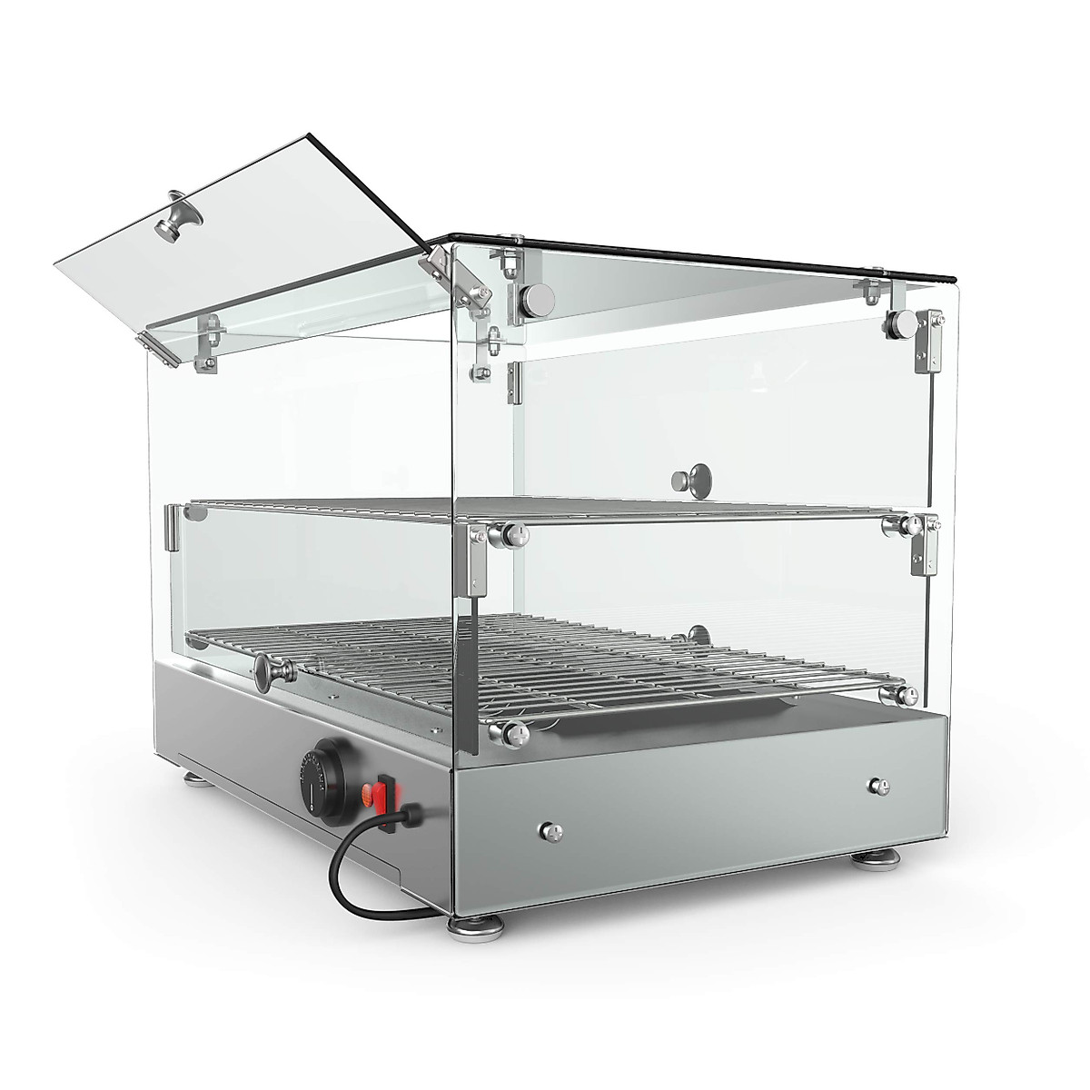 KoolMore - HDC-1.7C 22" Self Service 2 Shelf Commercial Countertop Food Warmer Display Case - 1.7. cu ft, Silver