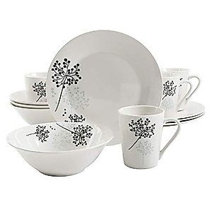 Gibson Home Netherwood Round Dinnerware Set, Service for 4 (12) Piece, White