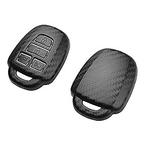 TANGSEN Key Fob Case Cover Compatible with Scion FR-S IQ TC XB Toyota 86 Camry Corolla Highlander Prius C RAV4 Sequoia Tacoma Tundra Yaris 2 3 4 Button Keyless Entry Remote 3D Carbon Fiber ABS Emboss
