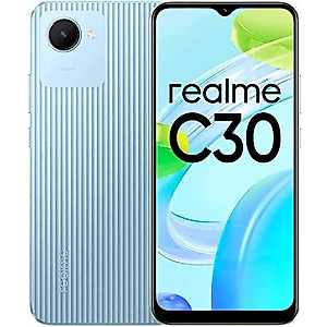realme C30 4G LTE GSM 32GB + 2GB 6.5" 8MP Camera Unlocked Latin Europe Dual Sim (NOT USA Market) + Fast Car Charger Bundle (Lake Blue)