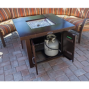 AZ Patio Heaters GS-F-PC Propane Fire Pit, 40,000 BTU, Square, Antique Bronze Finish