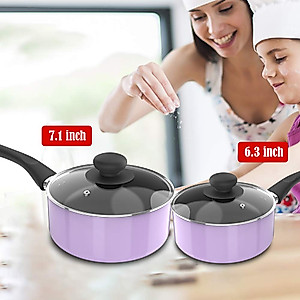 Aluminum Alloy Non-Stick Cookware Set, Pots and Pans - 8-Piece Set (Light Purple)