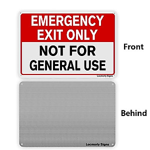 Locmorly Emergency Exit Only Not for General Use Sign, 8x12 Inch, No Trespassing Aluminum Sign
