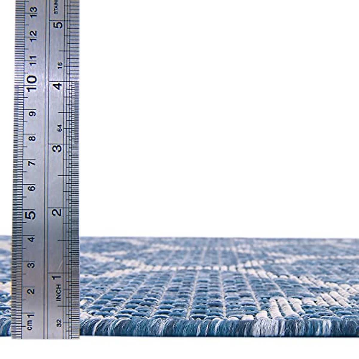 Unique Loom Trellis Collection Area Rug-Lattice Design, Moroccan Inspired for Indoor/Outdoor Décor, 4' 0" x 6' 0", Navy Blue/Gray