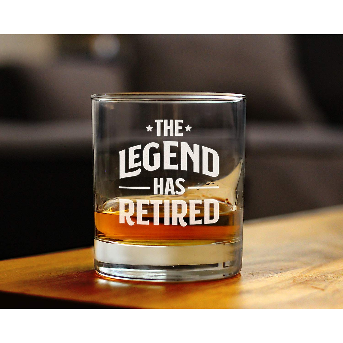The Legend Has Retired - Whiskey Rocks Glass - Funny Retirement Gifts for Boss or Coworkers - 10.25 Oz