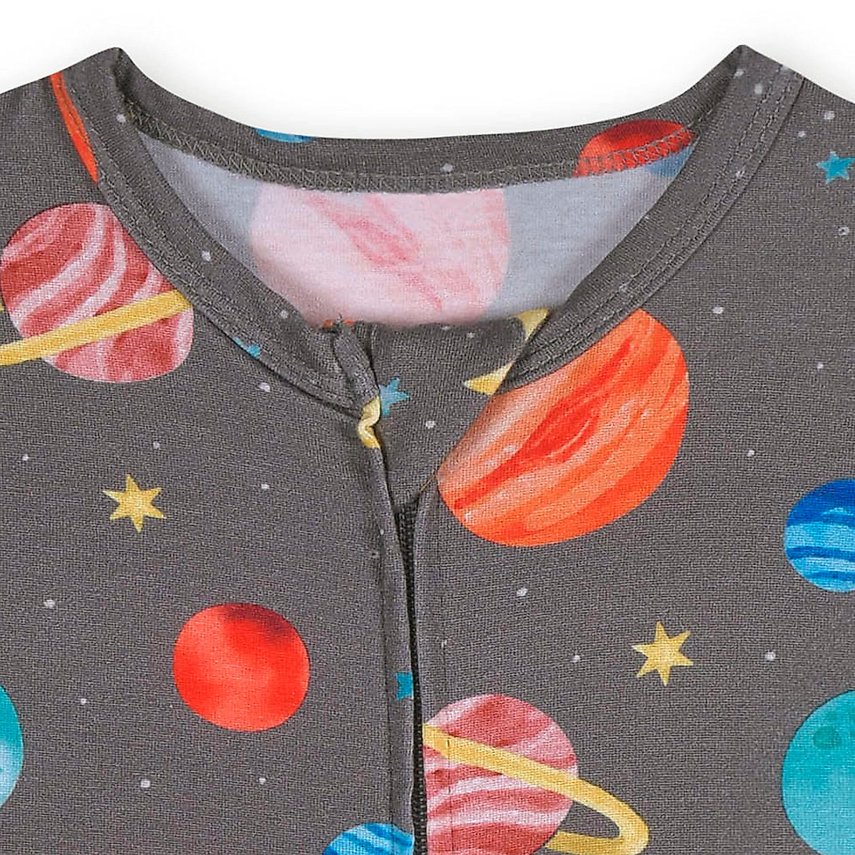 Gerber Unisex Baby Buttery Soft Short Sleeve Romper with Viscose Made from Eucalyptus, Space, 12 Months