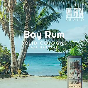 Bay Rum Solid Cologne - Natural Men's Bay Rum Cologne - Redefined men's fragrance Bay Rum Wax Cologne, Bay Rum Travel Size Cologne for men - Bay Rum Solid Cologne for men (3/4 oz (Pack of 1), Bay Rum)