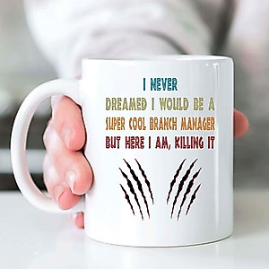 Killing It Lifestyle Gift for Branch Managers, Unisex Sweat for Grey Multicolor - Quote on 11 Oz White Ceramic Coffee Mug