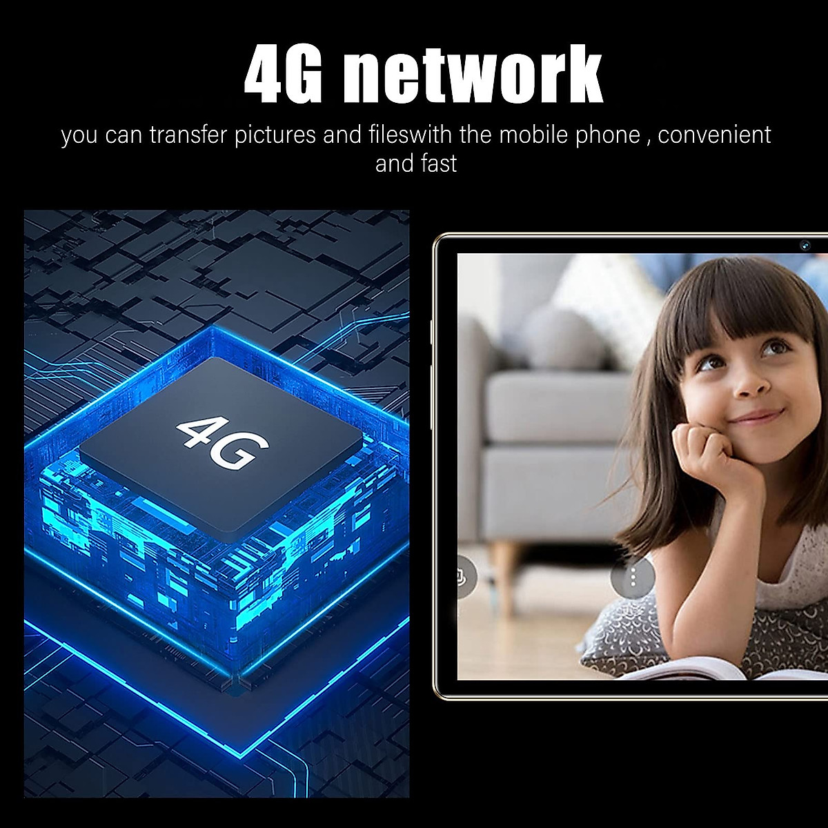 10.1 Inch Tablet, 8 Core CPU, 8GB RAM, 256GB ROM, 8MP Front, 16MP Rear, 5G WiFi, 4G Network, 7000mAh Battery, FHD Screen, BT Support, 100-240V (US Plug)