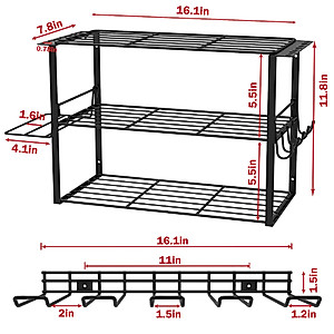 Power Tool Organizer, 4 Layer Drill Holder Wall Mount, Drill Rack for Garage Organization, 4 Slot Separate Design, Power Tool Storage Rack, Heavy Duty Metal Tool Shelf, Best Present for him