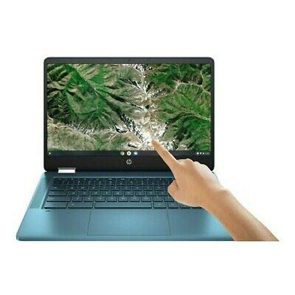 HP Newest Laptop X360 14a Chromebook 14" HD Touchscreen, Intel Quad Core N4120, 4GB DDR4 64GB eMMC WiFi HD Webcam Stereo Speakers Bluetooth 5.0 FD Pen Forest Teal