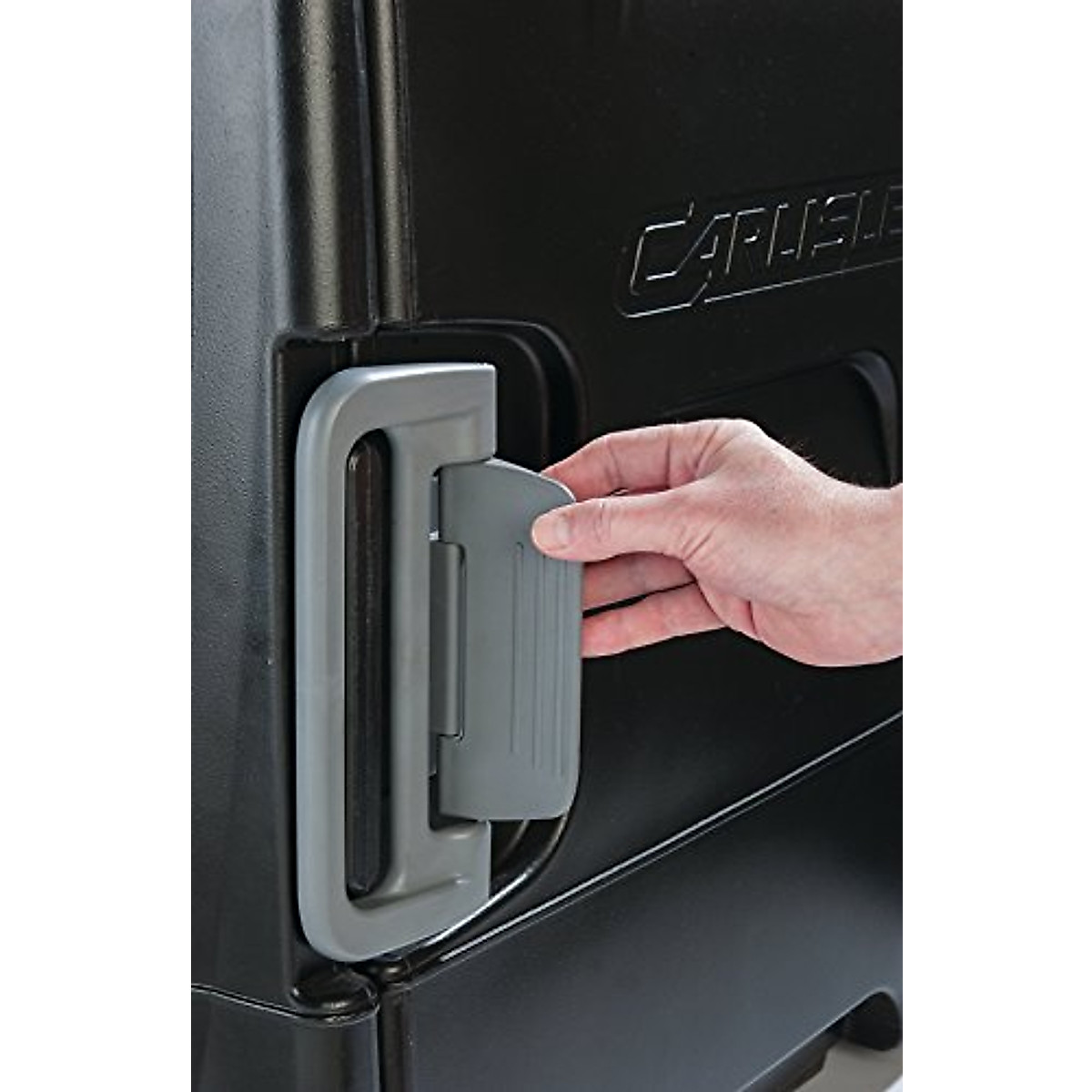 Carlisle FoodService Products Cateraide IT End Loading Insulated Food Pan Carrier Holds 6 Full Size 2.5" Pans with Handles for Catering, Kitchens, and Restaurants, Plastic, Black