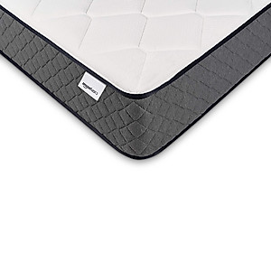 Amazon Basics Memory Foam Mattress, Full Size Mattress, Hybrid, 12 Inch, Medium Feel, Motion Isolation Springs, White/Gray