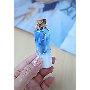 maxmau Mini Glass Bottles with Cork Stoppers 15ml Mini Jars Wishing Bottles 25pcs with Connection Accessories Twine Bell Decoration