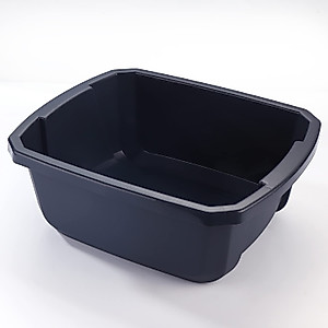 Maiyuansu Plastic Wash Basin Dishpan Basin Hand Dish Washing Bucket for Dishes Portable Dish Washing Tub, 10.5-Quart Kitchen Sink Camping Sterilite Dish Pan Tub - Grey