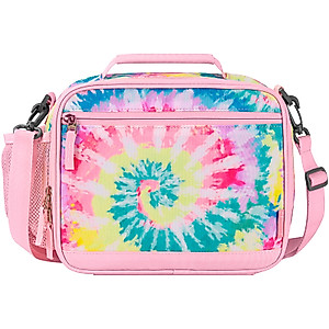 Choco Mocha Tie Dye Lunch Box Kids Lunch Box for Girls Lunch Boxes for School Girls Lunchbox for Kids Lunch Bag for Girls with Shoulder Strap for Toddler Preschool Kindergarten