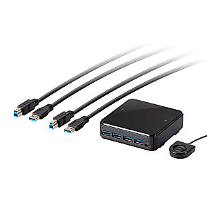 Monoprice 2x4 USB 3.1 Gen1 Peripheral Sharing Switch, Allows 2 Computers to Share 4 USB 3.1 Gen1 Devices