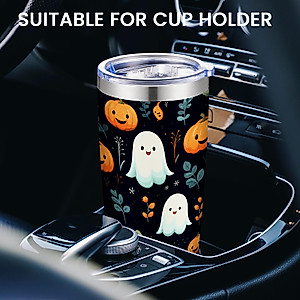 Insulated Tumbler 20oz Halloween Stainless Steel Coffee Cups W/Lid & Straw Double Wall Insulated Tumbler Mugs with Lid and Straw