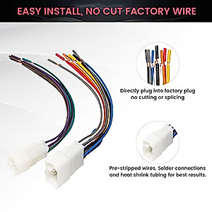 RED WOLF Radio Wiring Harness Connector Select for Toyota 4Runner Camry Corolla Prius RAV4 1987-2019 Mount Aftermarket Car Stereo Wire Cable Plug