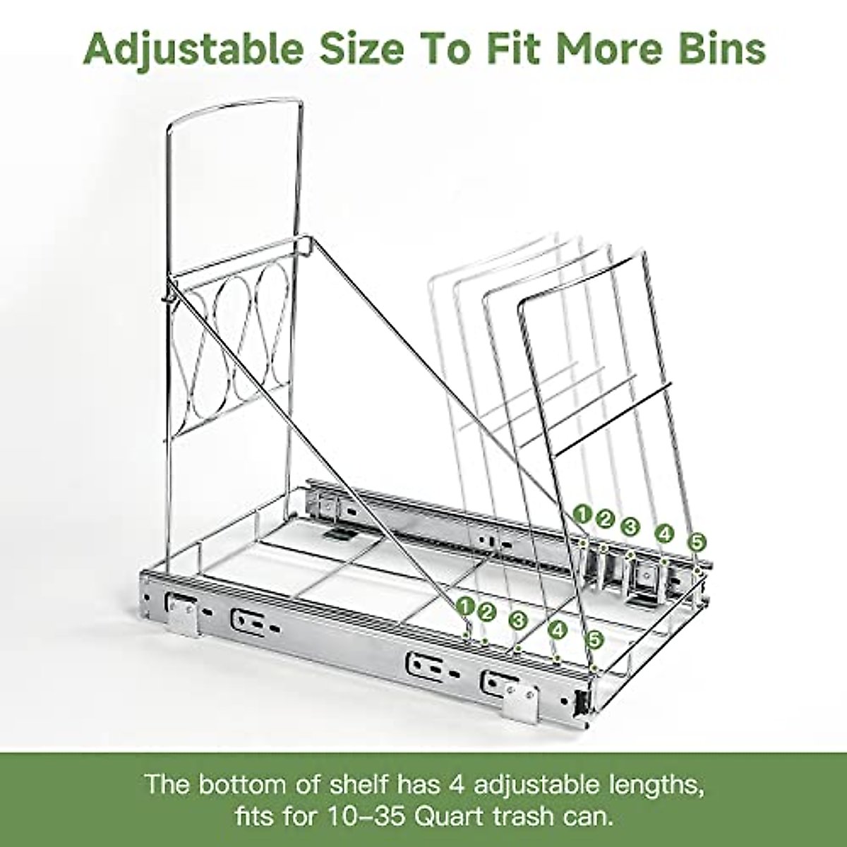 CNIOEPL Pull Out Trash Can Under Cabinet（Trash Can Not Included）, Adjustable Garbage Slide-Out Shelf for Kitchen, undersink Organizers and Cupboard Organizers and Storage