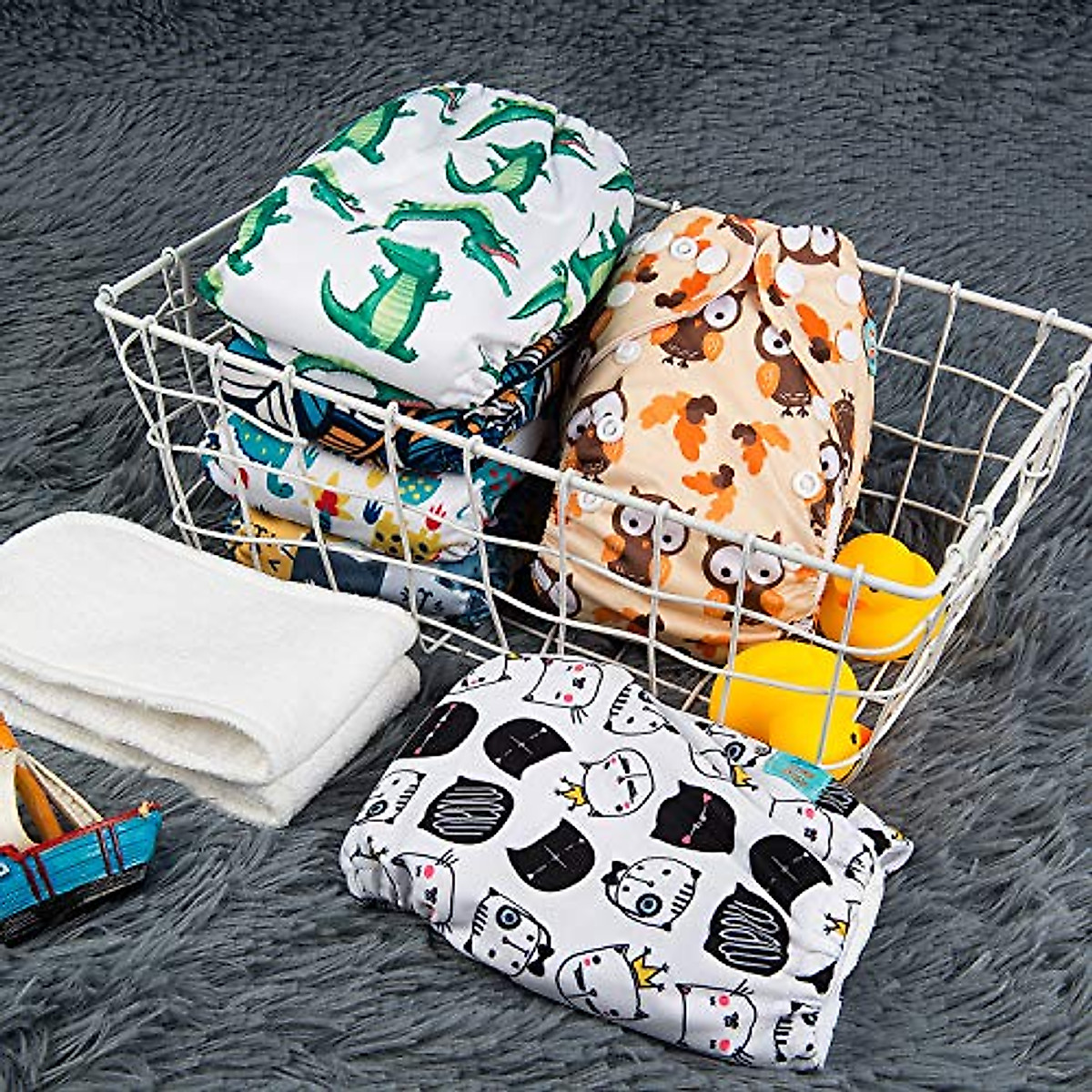 ALVABABY Pocket Newborn for Less Than 12pounds Baby Snaps Cloth Diapers Nappy 6pcs with 12 Inserts 6SVB10