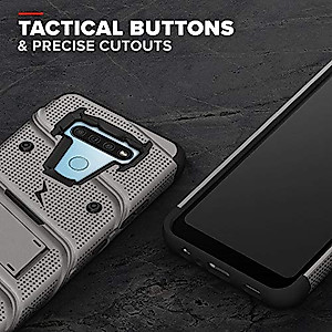 ZIZO Bolt Series for LG K51 / LG Reflect Case with Screen Protector Kickstand Holster Lanyard - Gun Metal Gray & Black