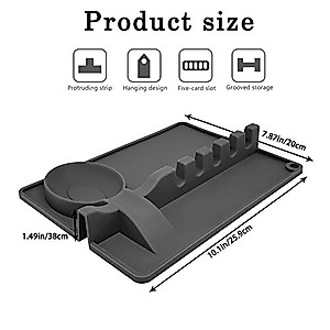 [3 Packs] Silicone Spoon Rest with Drip Pad for Multiple Utensils, Thrivet Mat [2 Packs], Upgraded Large Spoon Rest for Kitchen Counter, Heat Resistant Utensil Rest, Spatulas Rest for Cooking,Gray