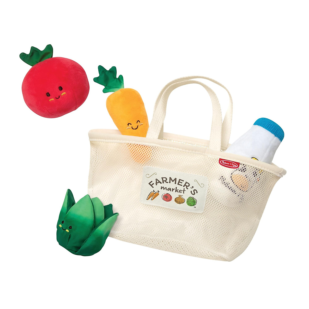 Melissa & Doug Multi-Sensory Market Basket Fill & Spill Toy - Pretend Play Food Menus Grocery Toys, Sorting And Stacking Multi-Sensory Toys For Infants And Toddlers Ages 1+