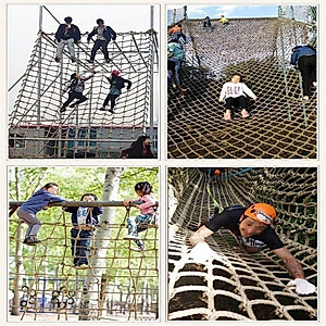 Rope Net for Kids,Treehouse Climbing Rope Netting Railing Child Safety Net Heavy Duty Cargo Net Hemp Rope Net Decorative Mesh 12cm (Size : 110m(333ft))