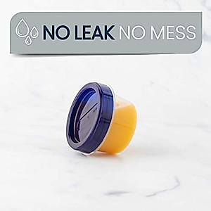 PLASTICPRO Twist Top Deli Containers Clear bottom With blue Top Twist on Lids Reusable, Stackable, Food Storage Freezer Container (6, 4 OUNCE)