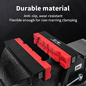 S&F STEAD & FAST Soft Jaws for Bench Vise 4.5 inch, 2 pairs, Strongly Magnetic Vise Jaw Pads, TPU, Multi-Groove and Textured Inserts, for Clamping Woodworking Metal Plastics