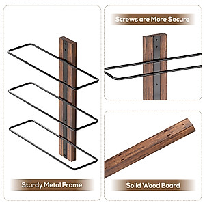 B4Life Wine Rack Wall Mounted, Wall Wine Rack for 12 Wine Bottles Wood Wine Racks for Wall, Wine Holder Wall Mounted Wine Bottle Racks for Kitchen,Dining Room,Bar