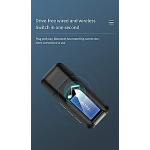 Kithing USB Bluetooth 5.0 Adapter Wireless Dongle for PC Laptop, 2 in 1 Bluetooth Receiver Transmitter for Home Stereo,Car,TV