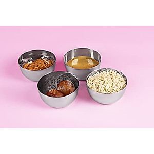 AEJESOP 4 pc Stainless Steel Bowls (Vol. 250ml)