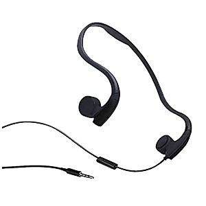 GZCRDZ Bone Conduction Wired Headphones with Noise Cancelling Mic 3.5mm Connector Sweat Resistant Headphones for Cycling Running and Other Sports (Black)