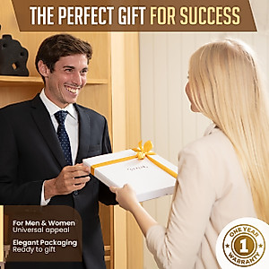 STYLIO Padfolio Portfolio Folder Binder – Interview Resume Legal Document Organizer & Business Card Holder – w/ Letter-Sized Writing Pad - Handsome Piano Noir Faux Leather Matte Finish & Accent Stitch